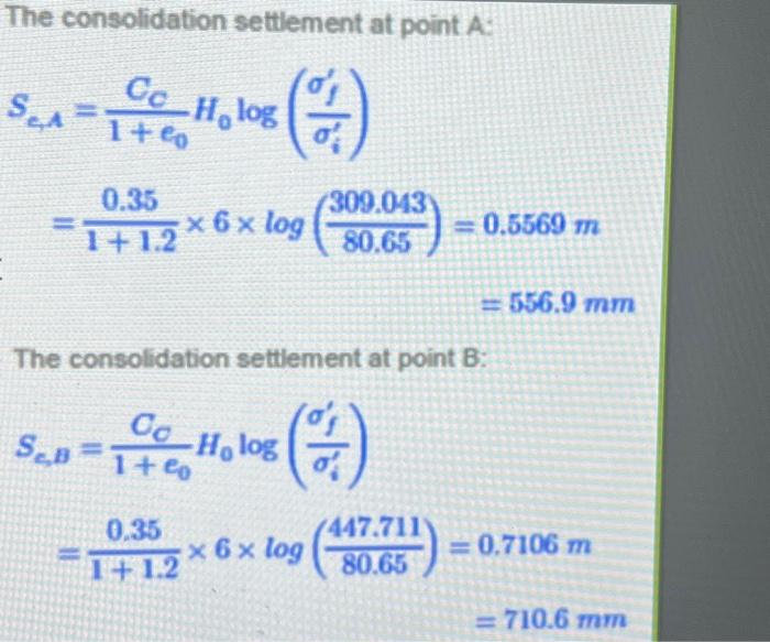 Example (Part A): Estimate the primary consolidation | Chegg.com