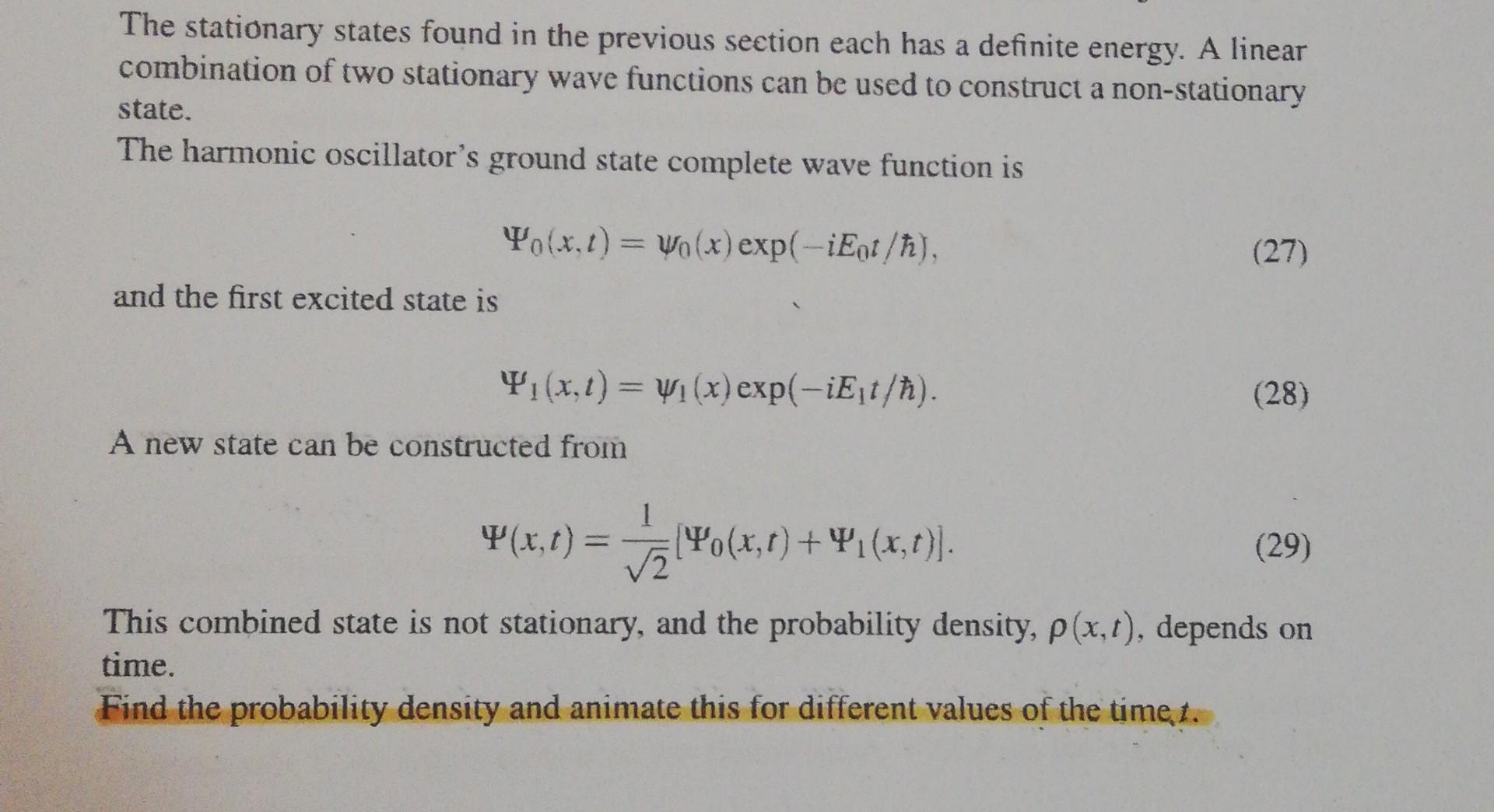 Solved The stationary states found in the previous section | Chegg.com