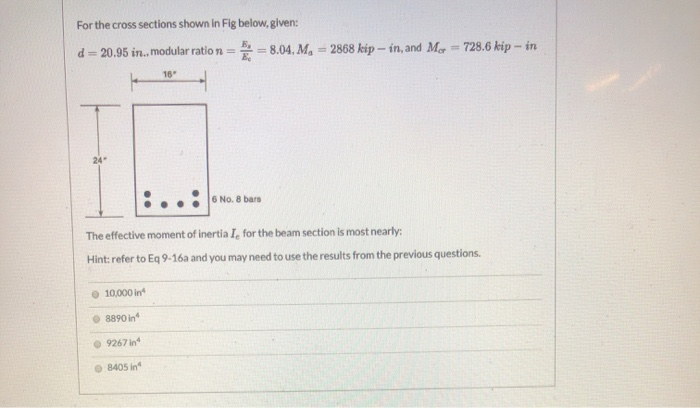 Solved For the cross sections shown in Fig below, given: | Chegg.com