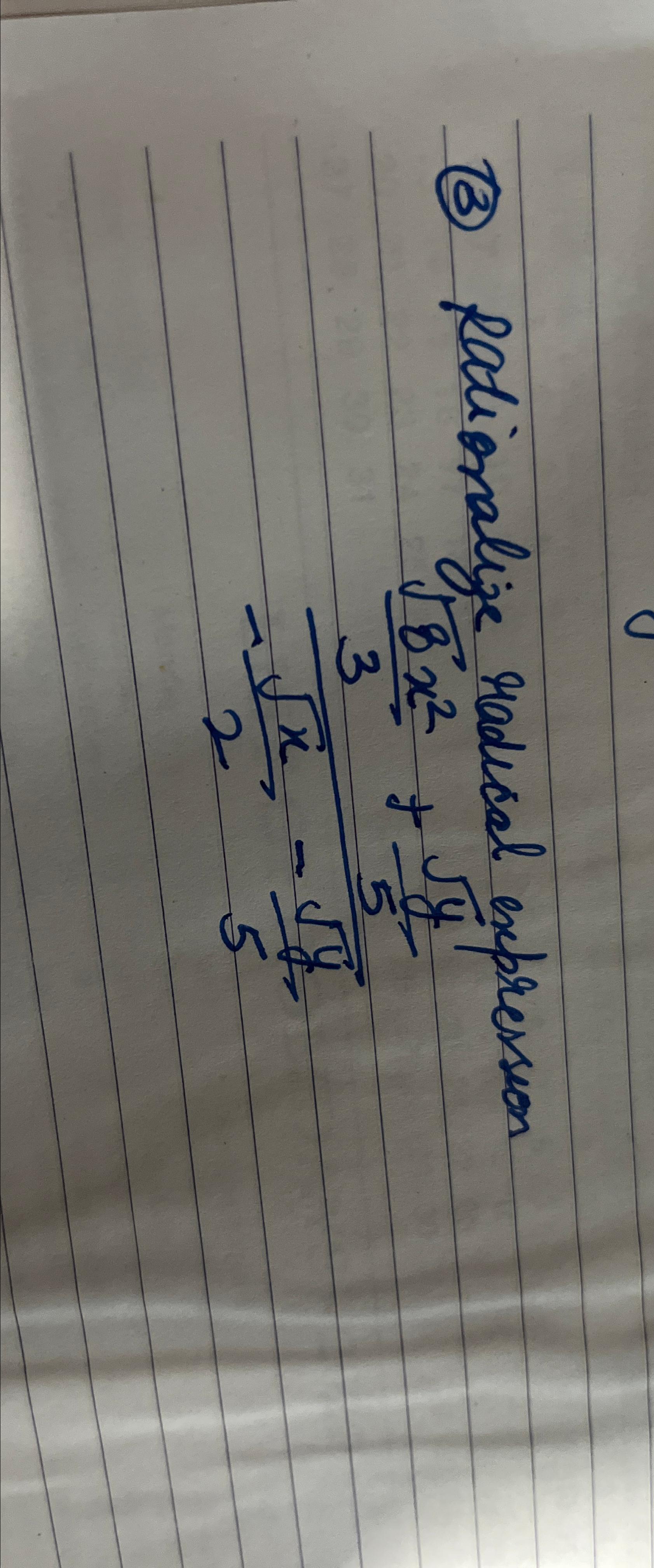 Solved (3) ﻿Rationalize radical expression82x23+y25-x22-y25 | Chegg.com