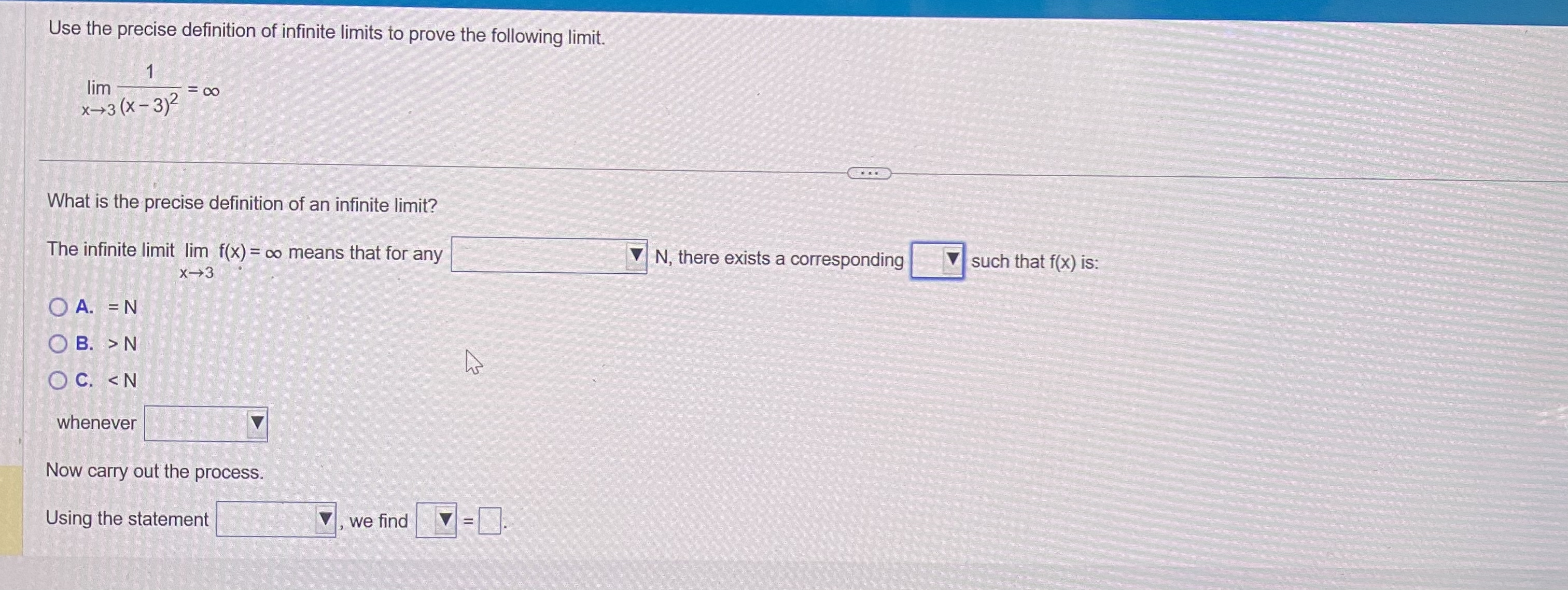 Use the precise definition of infinite limits to | Chegg.com