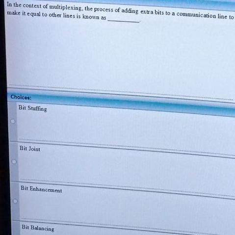 Solved In the context of multiplexing, the process of adding | Chegg.com