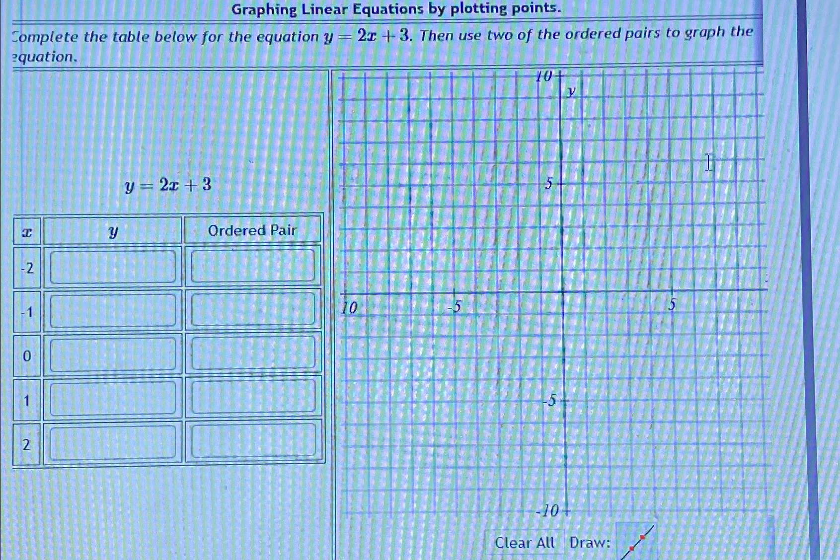 Solved Graphing Linear Equations By Plotting Pointscomplete 4959