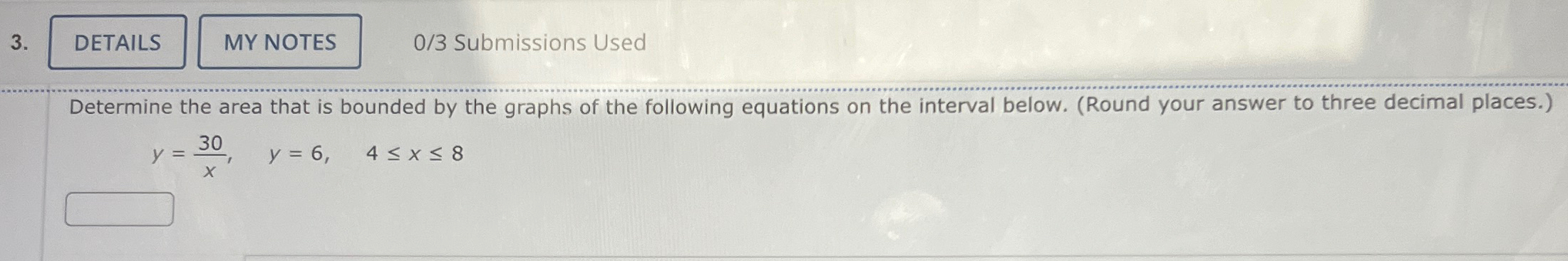 Solved 0/3 ﻿Submissions UsedDetermine the area that is | Chegg.com