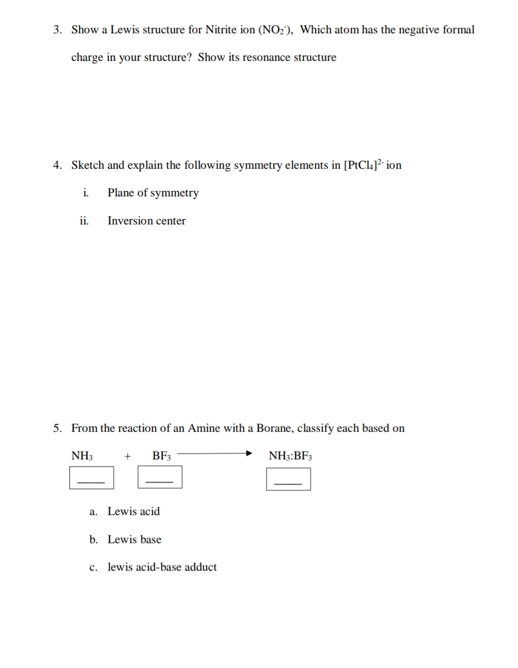 Solved Show a Lewis structure for Nitrite ion (NO2-), ﻿Which | Chegg.com