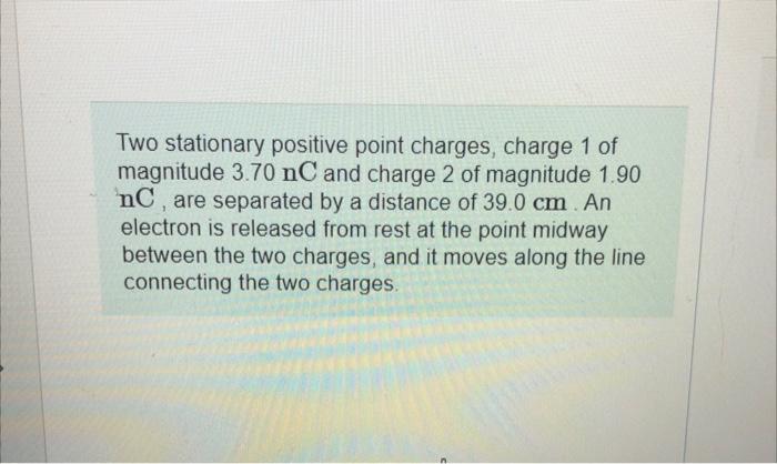 Solved Two stationary positive point charges, charge 1 of | Chegg.com