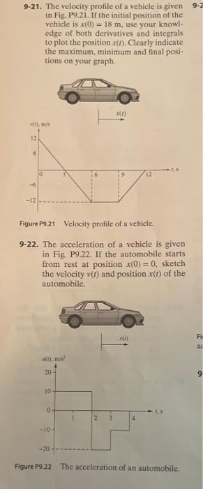 Solved 9-21. The velocity profile of a vehicle is given in | Chegg.com