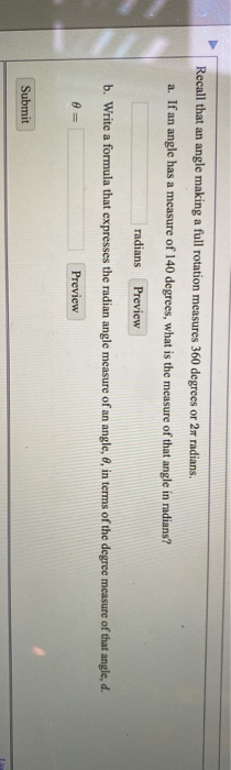 Solved Recall That An Angle Making A Full Rotation Measures