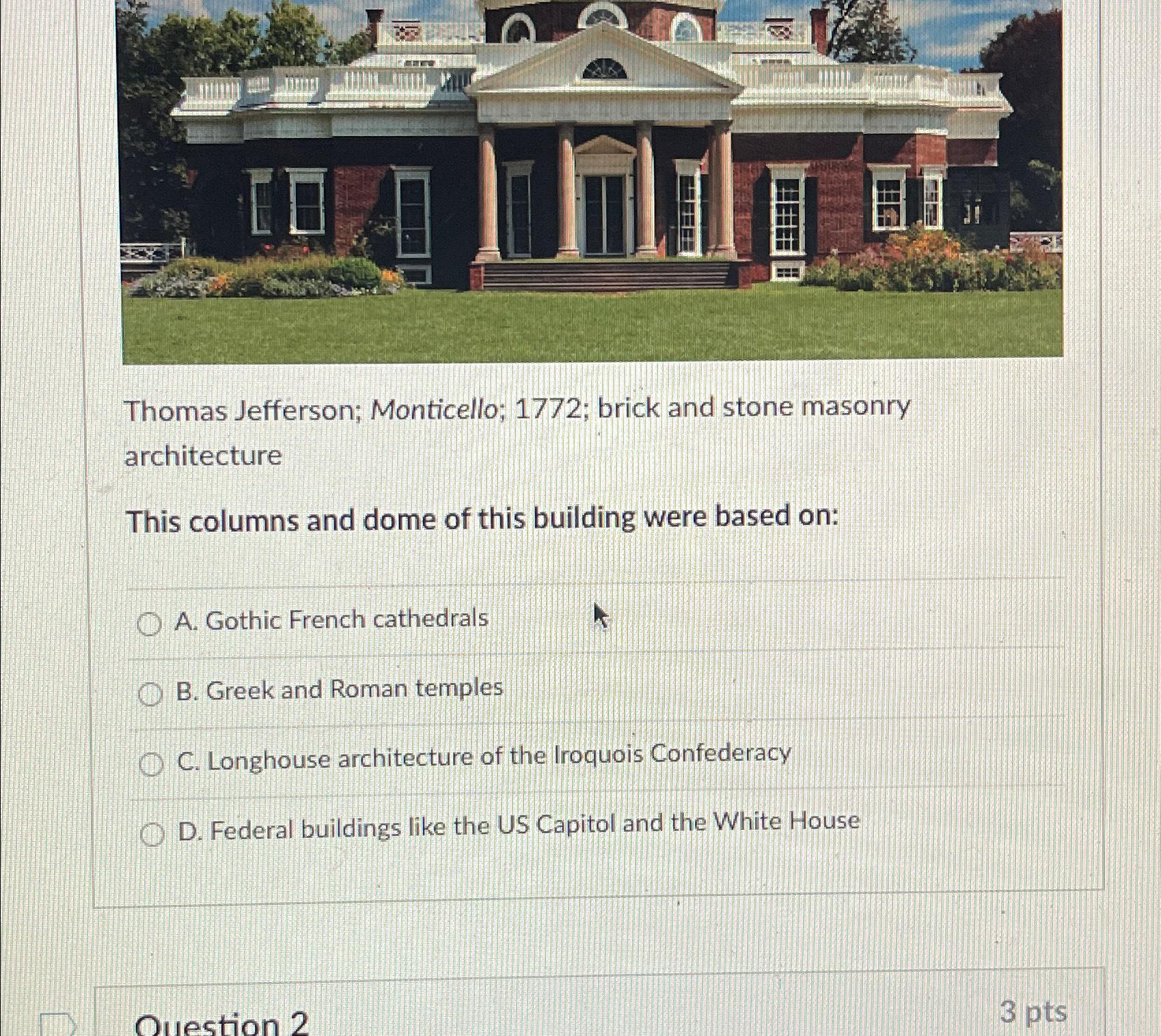 Thomas Jefferson; Monticello; 1772; brick and stone | Chegg.com