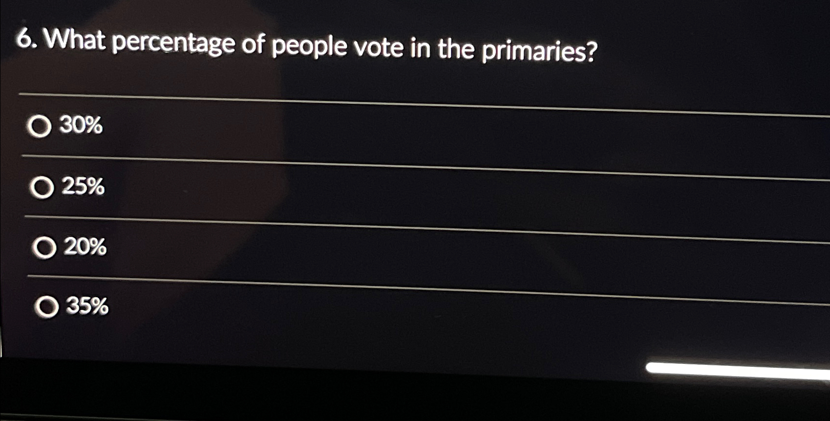 Solved What percentage of people vote in the | Chegg.com