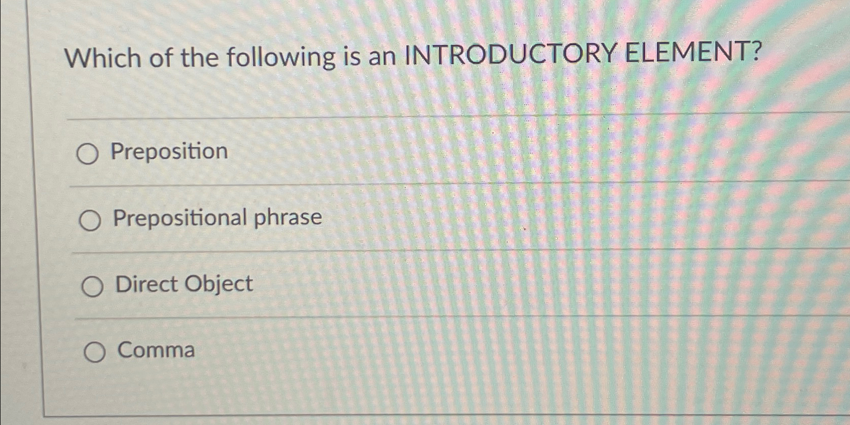Solved Which of the following is an INTRODUCTORY | Chegg.com