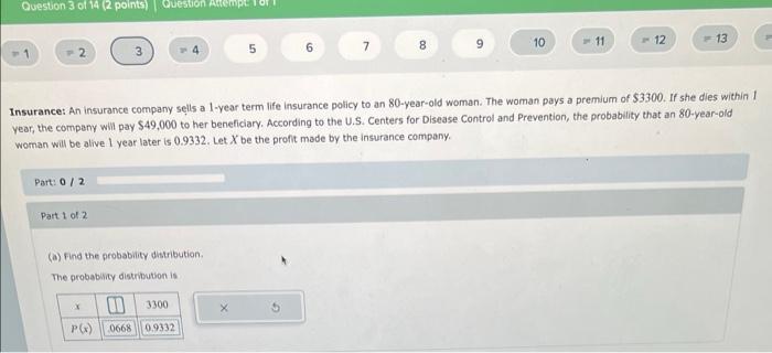Solved Question 3 of 14 (2 points) 2 Part: 0/2 Part 1 of 2 3 | Chegg.com
