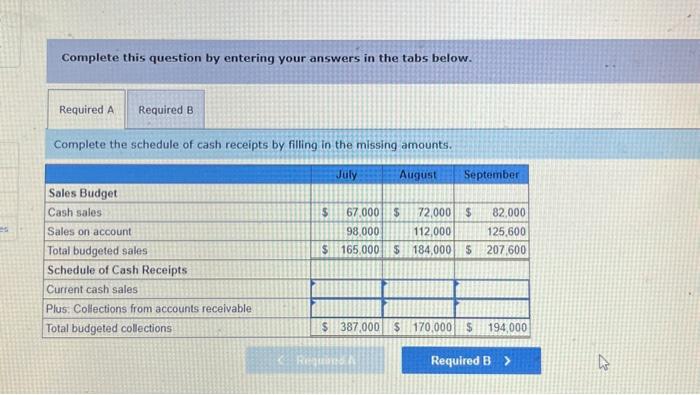 Solved Exercise 7.3A (Algo) Preparing a schedule of cash | Chegg.com
