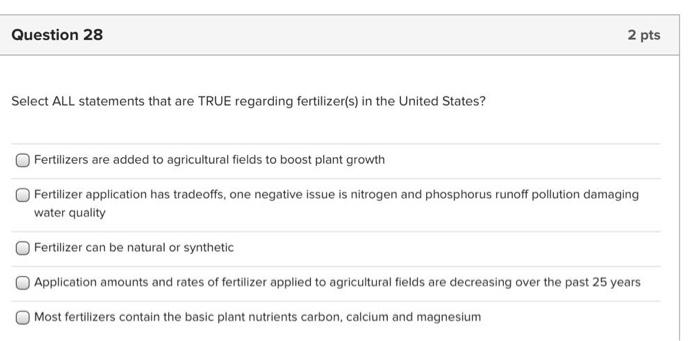 Solved Select ALL statements that are TRUE regarding | Chegg.com
