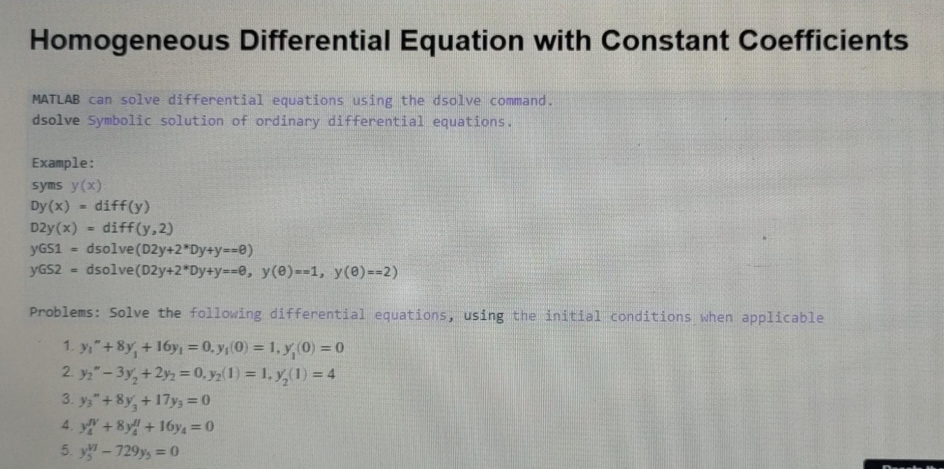  Solved Homogeneous Differential Equati