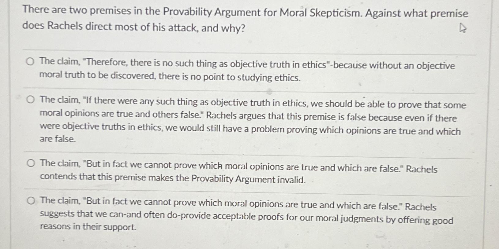 Solved There are two premises in the Provability Argument | Chegg.com