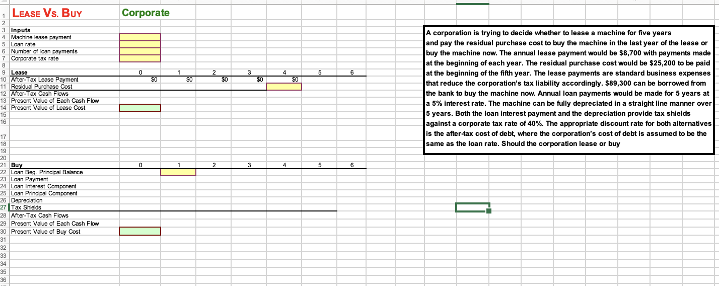 Solved Solve in Excel and show excel formulas. | Chegg.com