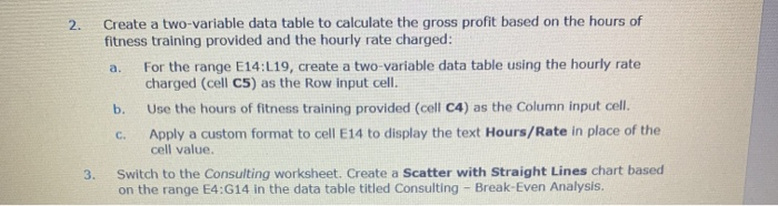 Solved 2. a. Create a two-variable data table to calculate | Chegg.com