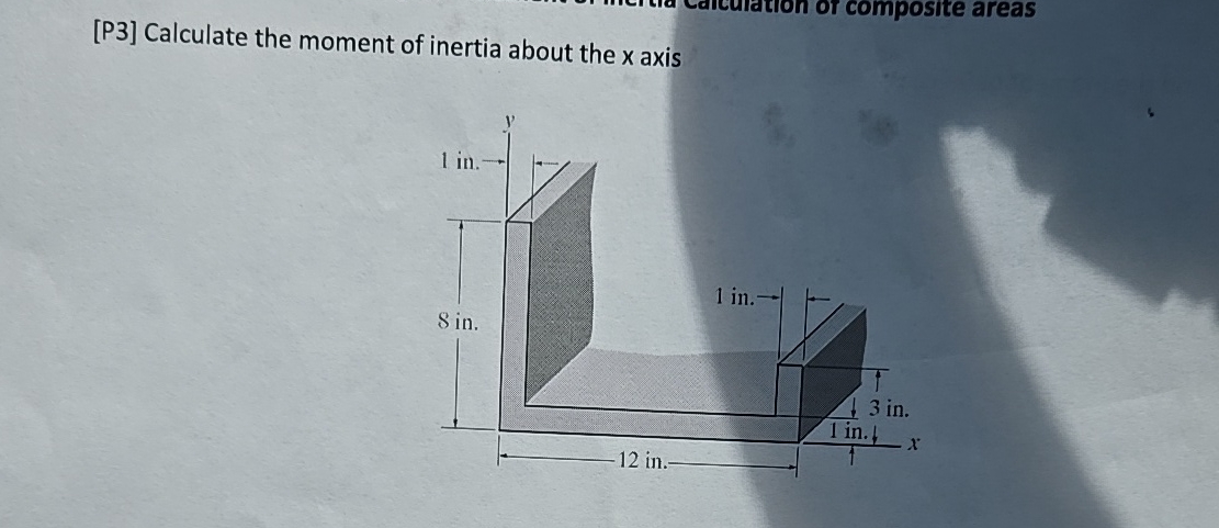 Solved 3] ﻿Calculate the moment of inertia about the x | Chegg.com