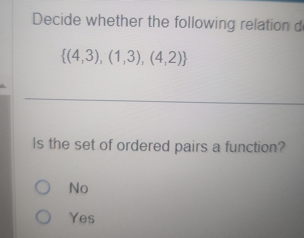 Solved Decide whether the following relation | Chegg.com