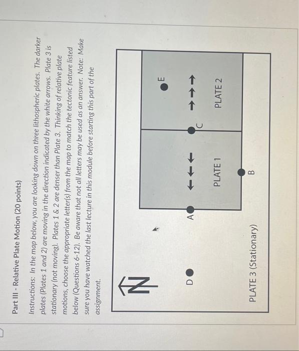 Solved Part III - Relative Plate Motion (20 points) | Chegg.com Solved Part III - Relative Plate Motion (20 points) | Chegg.com