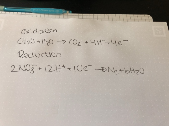 Solved PILOT COLOR ENO oxidation CH₂O + H20 - CO2 + 4H+4e- | Chegg.com