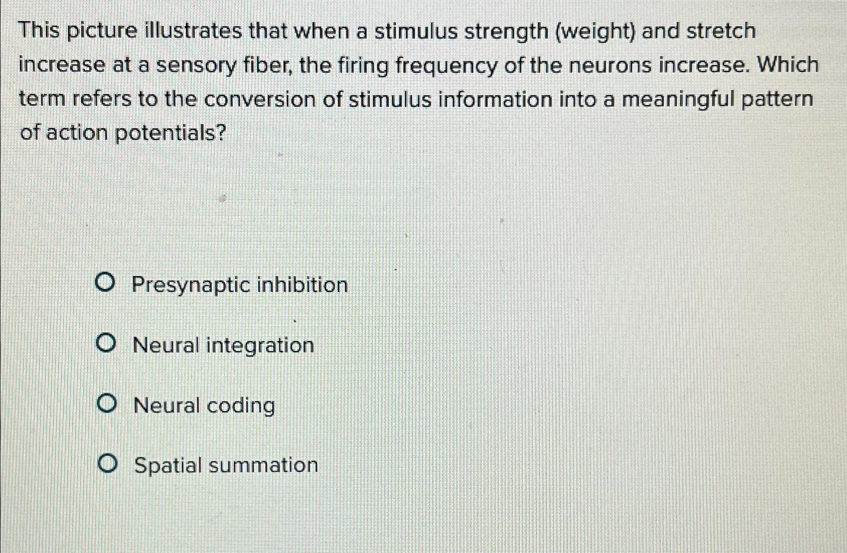 Solved This picture illustrates that when a stimulus | Chegg.com