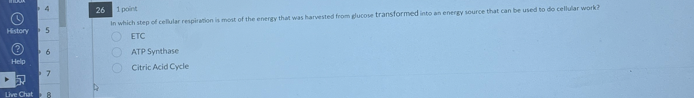 Solved 4History56Help7Live Chat 1 ﻿pointIn which step of | Chegg.com