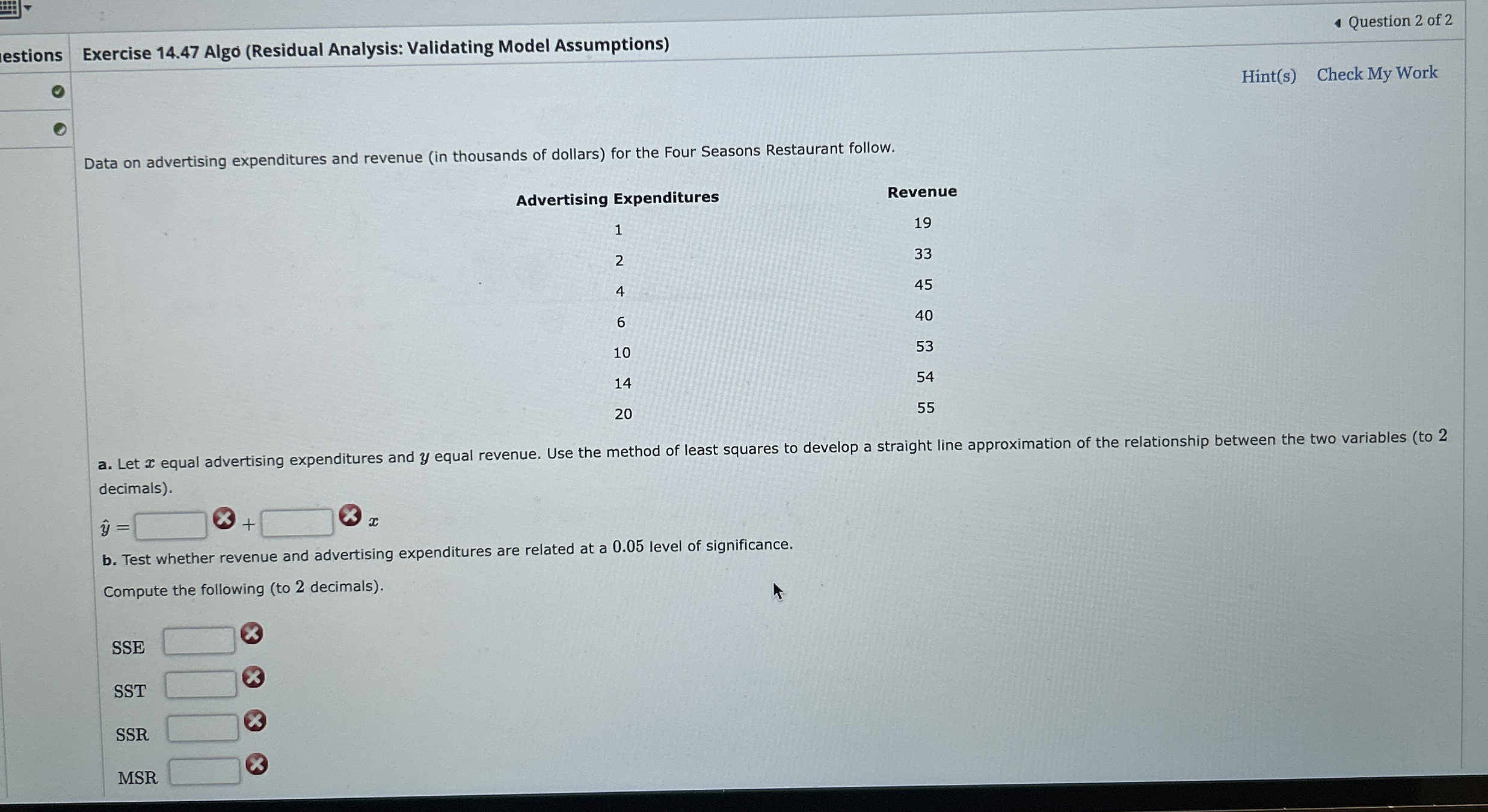 Solved How to solve Exercise 14.47 ﻿Algo (Residual Analysis: | Chegg.com