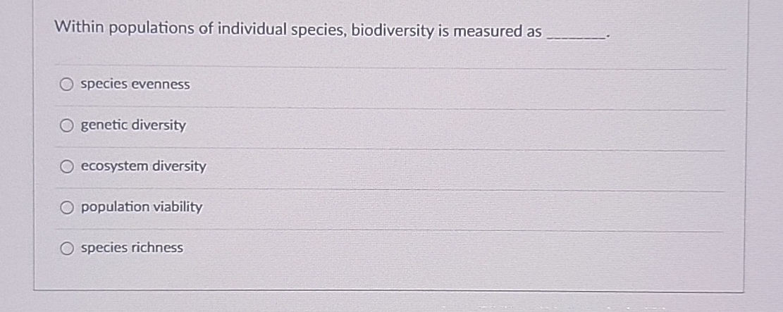 Solved Within populations of individual species, | Chegg.com