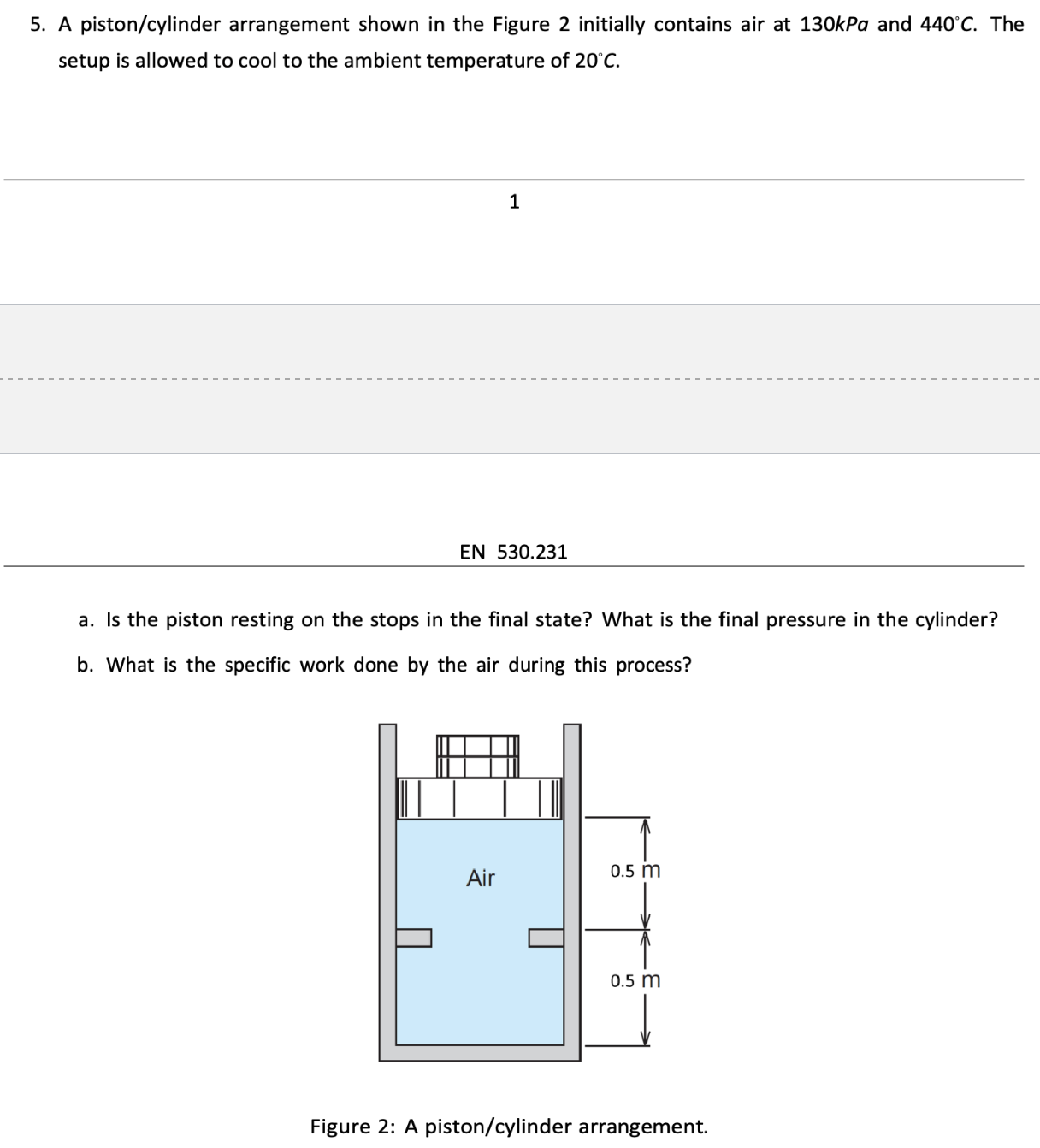 Solved A piston/cylinder arrangement shown in the Figure 2 | Chegg.com