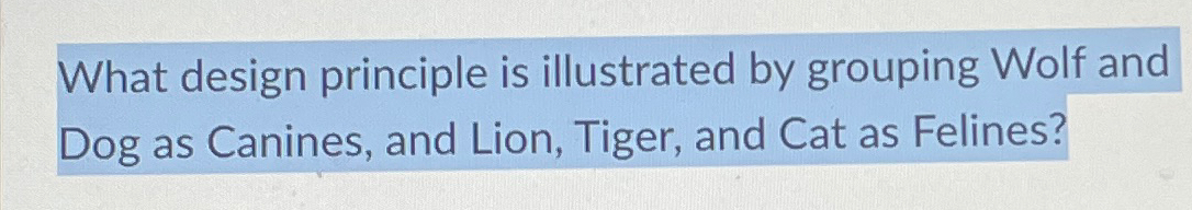 Solved What design principle is illustrated by grouping Wolf | Chegg.com