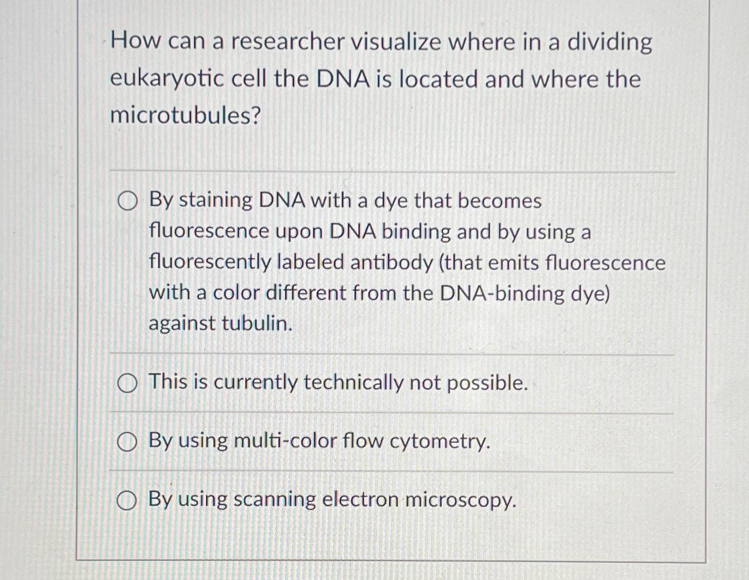 Solved How can a researcher visualize where in a dividing | Chegg.com
