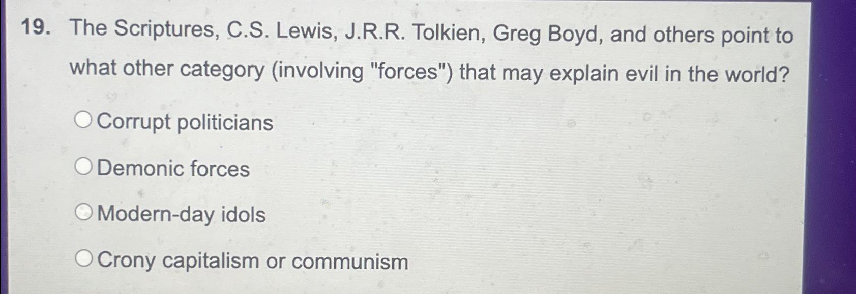 Solved The Scriptures, C.S. ﻿Lewis, J.R.R. ﻿Tolkien, Greg | Chegg.com