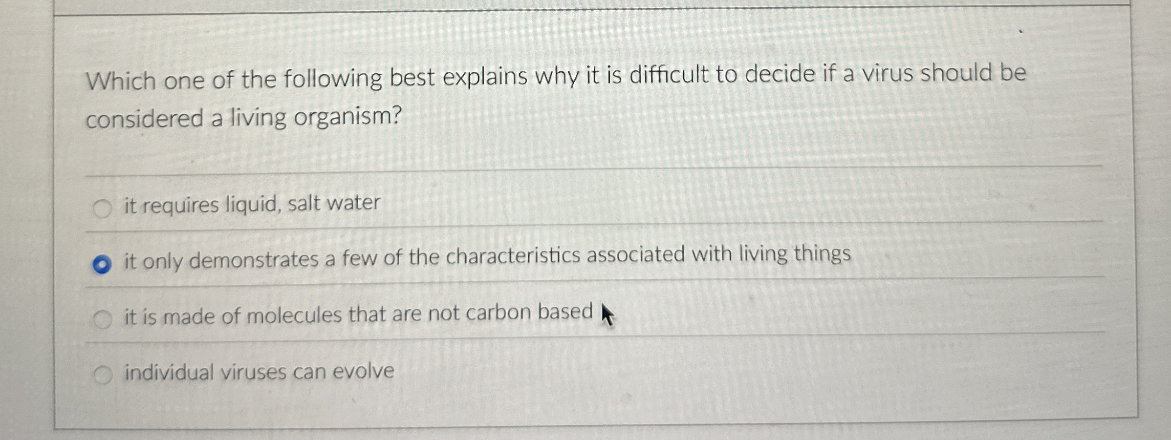 Solved Which one of the following best explains why it is | Chegg.com