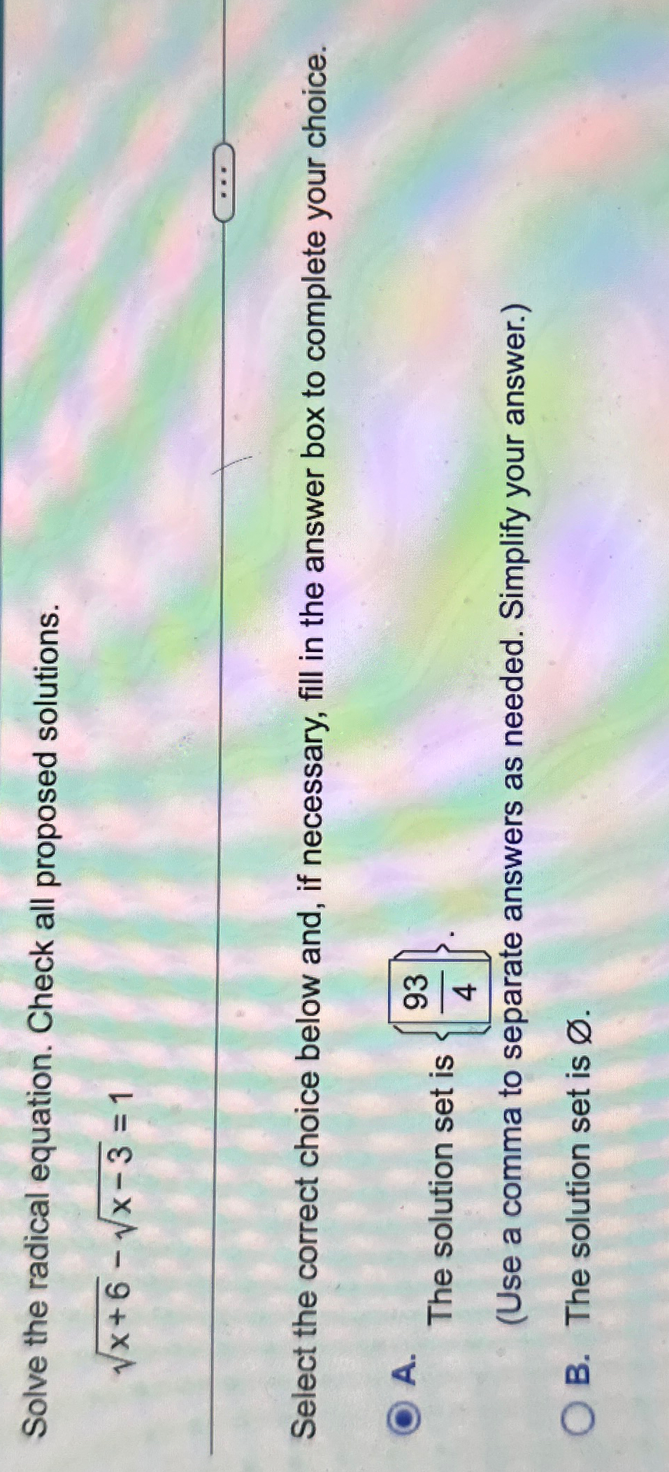 Solved Solve the radical equation. Check all proposed | Chegg.com