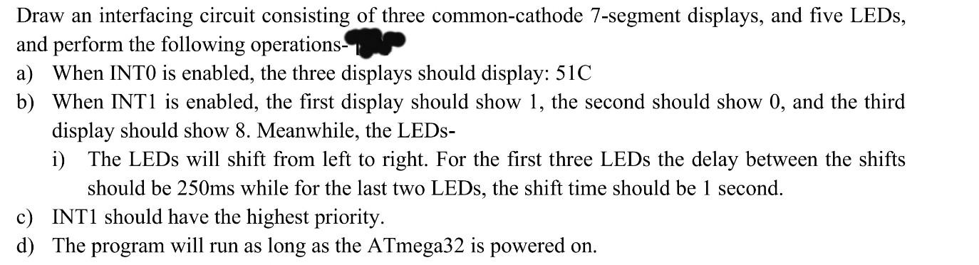 Solved Draw An Interfacing Circuit Consisting Of Three