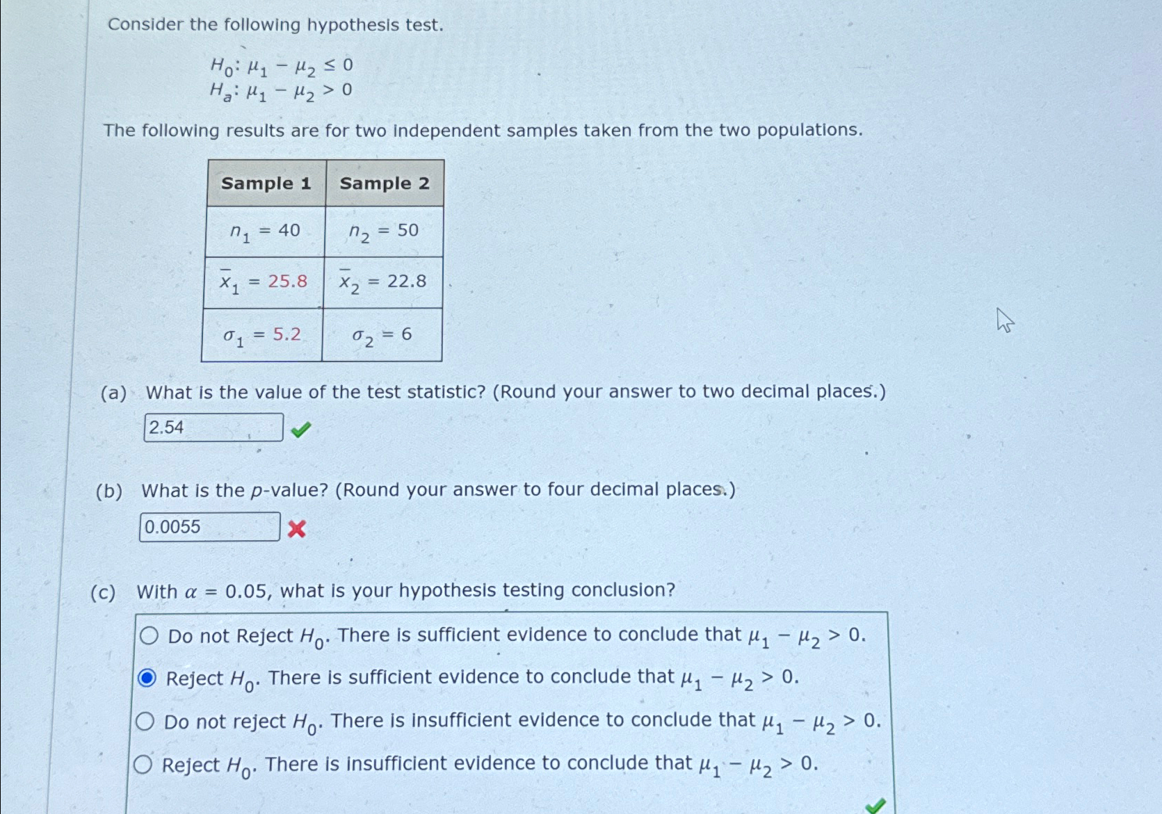 Solved Consider the following hypothesis | Chegg.com