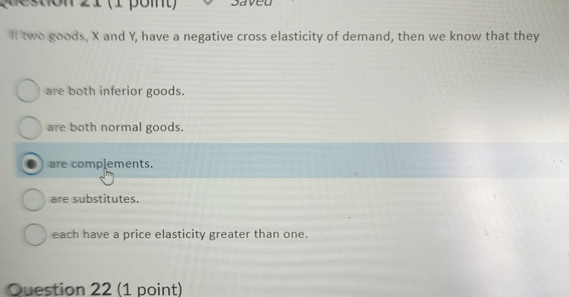 Solved If two goods, x ﻿and Y, ﻿have a negative cross | Chegg.com
