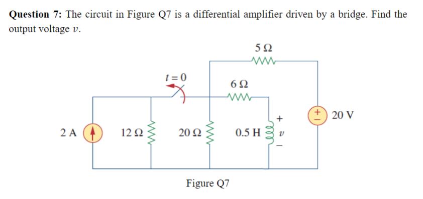 Solved The circuit is a differential amplifier driven by a | Chegg.com