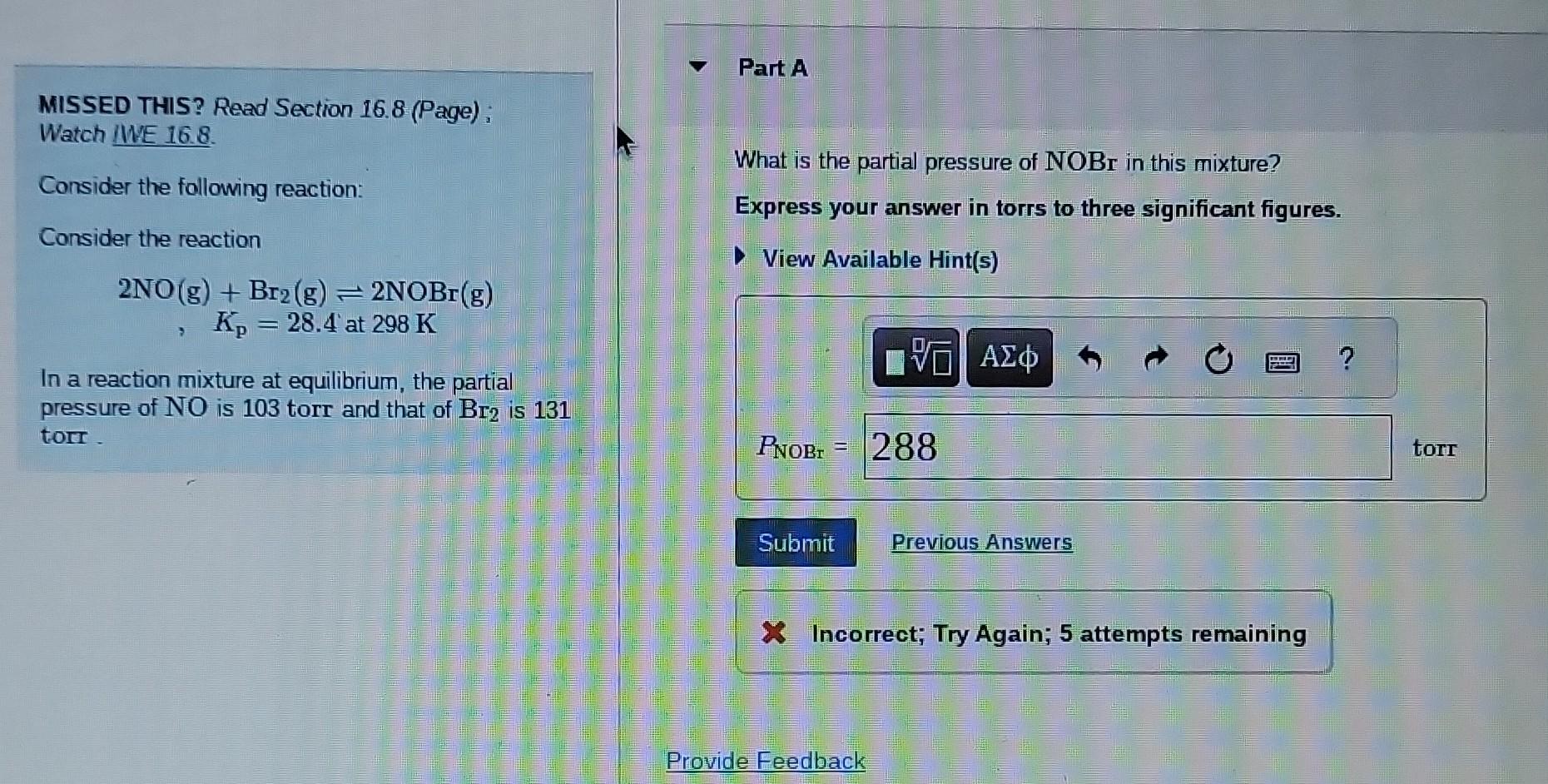 Solved MISSED THIS? Read Section 16.8 (Page); Watch ME 16.8 | Chegg.com