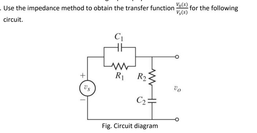 Solved Use the impedance method to obtain the transfer | Chegg.com