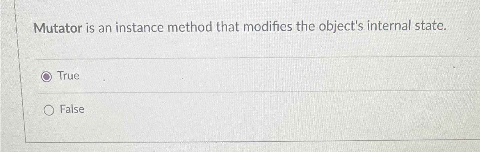 Solved Mutator is an instance method that modifies the | Chegg.com