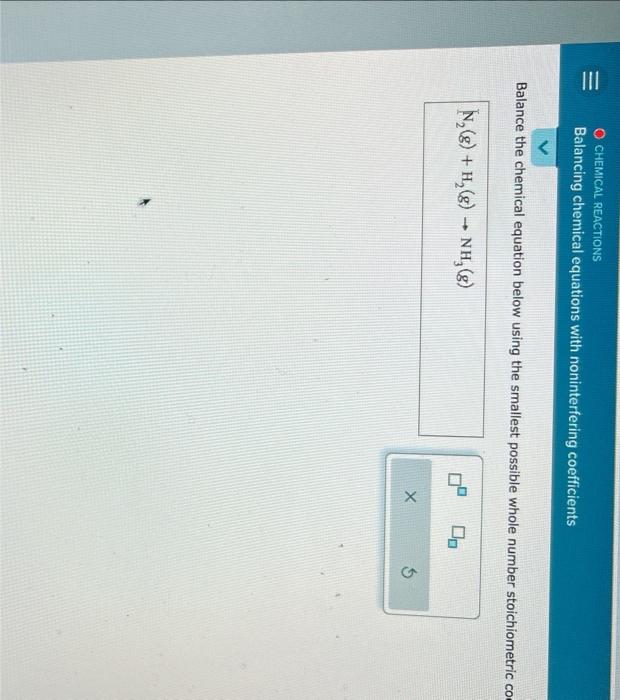 Solved Balance the chemical equation below using the | Chegg.com