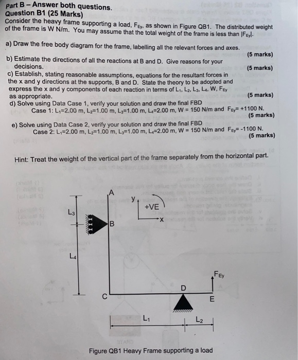 Solved Part B - Answer both questions. Question B1 (25 | Chegg.com