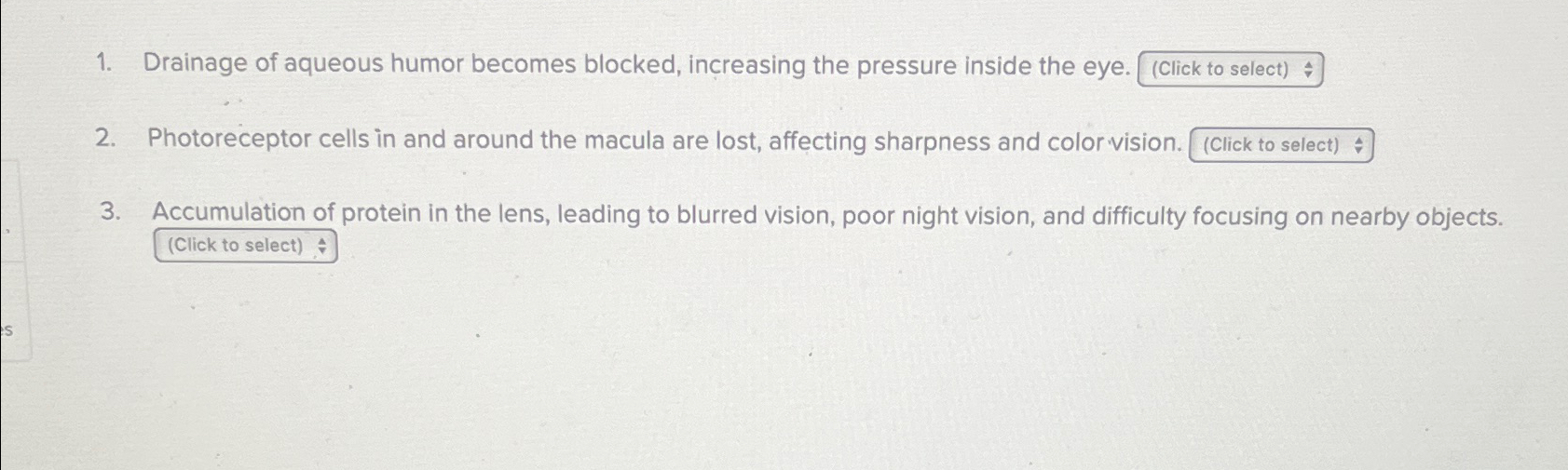 Solved Drainage of aqueous humor becomes blocked, increasing | Chegg.com