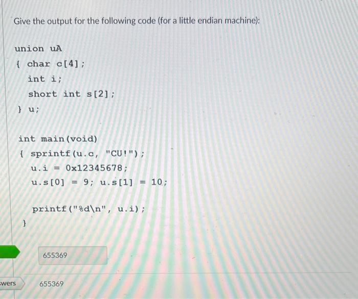 Solved Give the output for the following code (for a little | Chegg.com