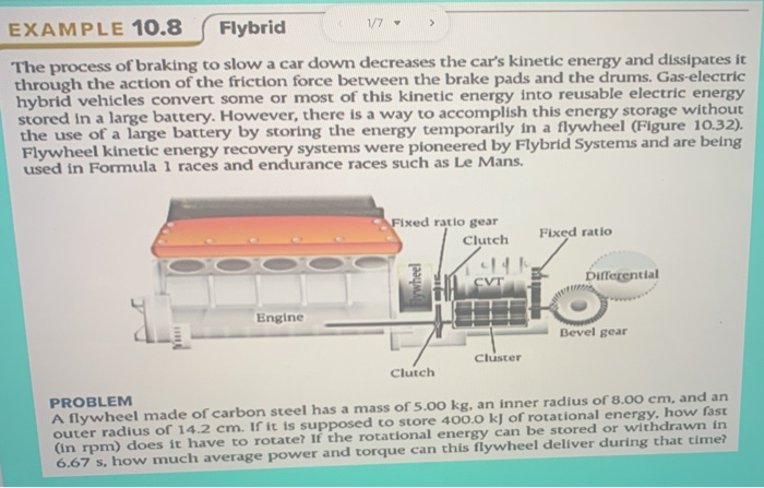 Solved EXAMPLE 10.8 Flybrid 1/7 The process of braking to | Chegg.com