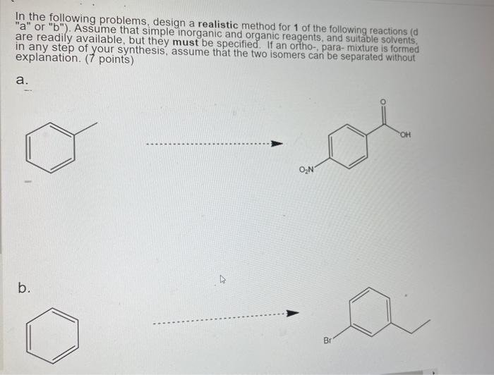 Solved In the following problems, design a realistic method | Chegg.com
