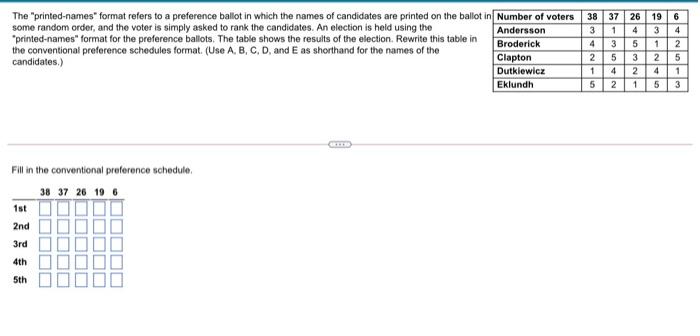 Solved The "printed-names" format refers to a preference | Chegg.com